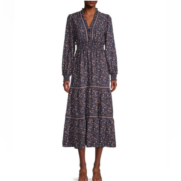 Max Studio | Dresses | Max Studio Shirred Floral Midi Dress | Poshmark